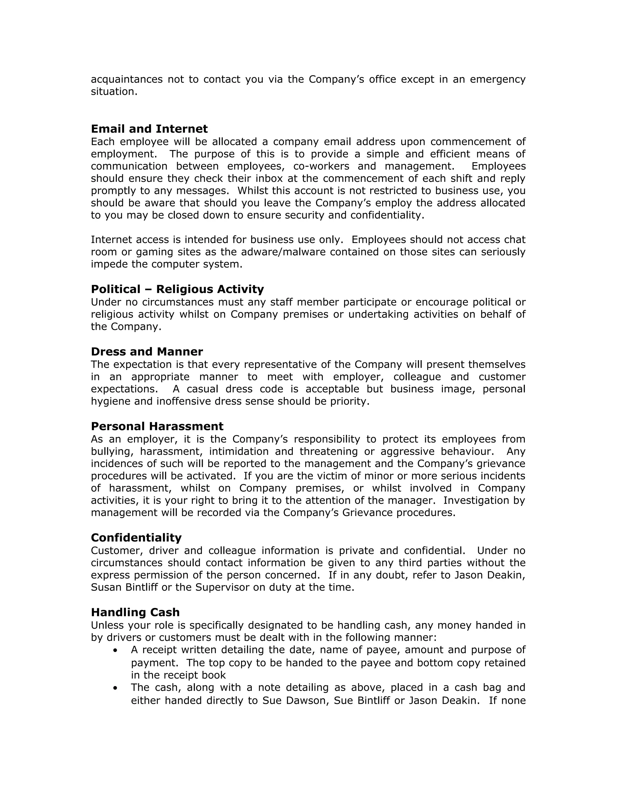 Staff rules and regulations | DOC