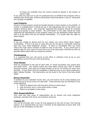 Staff rules and regulations | DOC