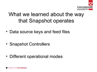 Staffs Uni Snapshot | PPT
