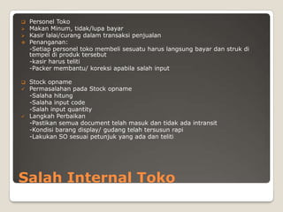Staff training penanganan dini barang hilang | PPTX