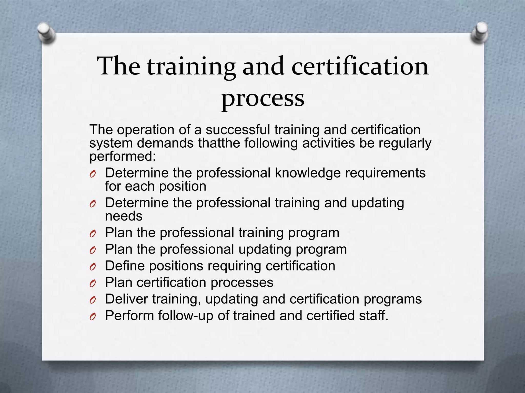 Staff training and certification | PPTX