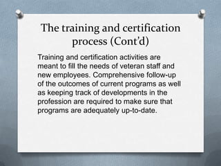 Staff training and certification | PPTX