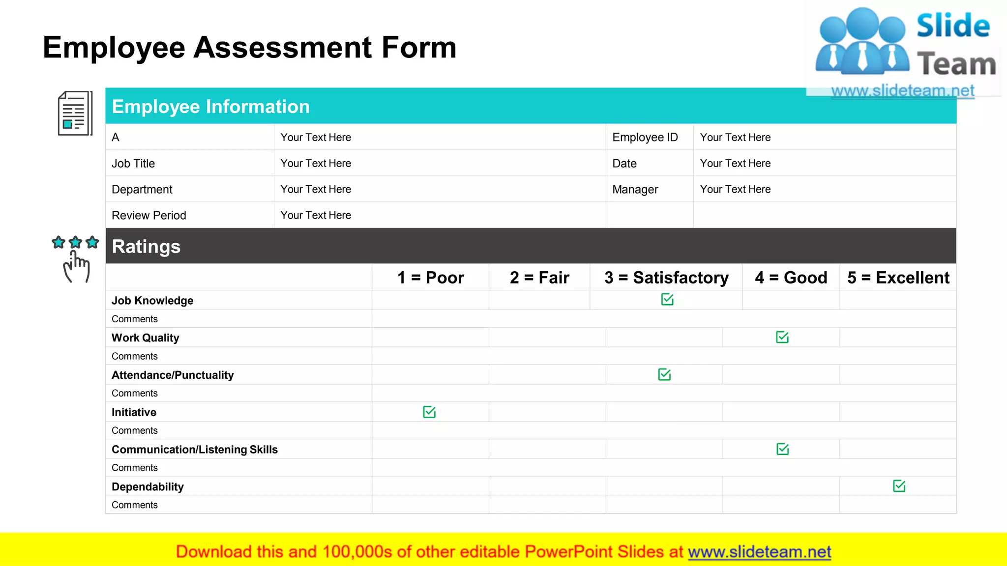 Staff Work Performance Assessment PowerPoint Presentation Slides | PDF