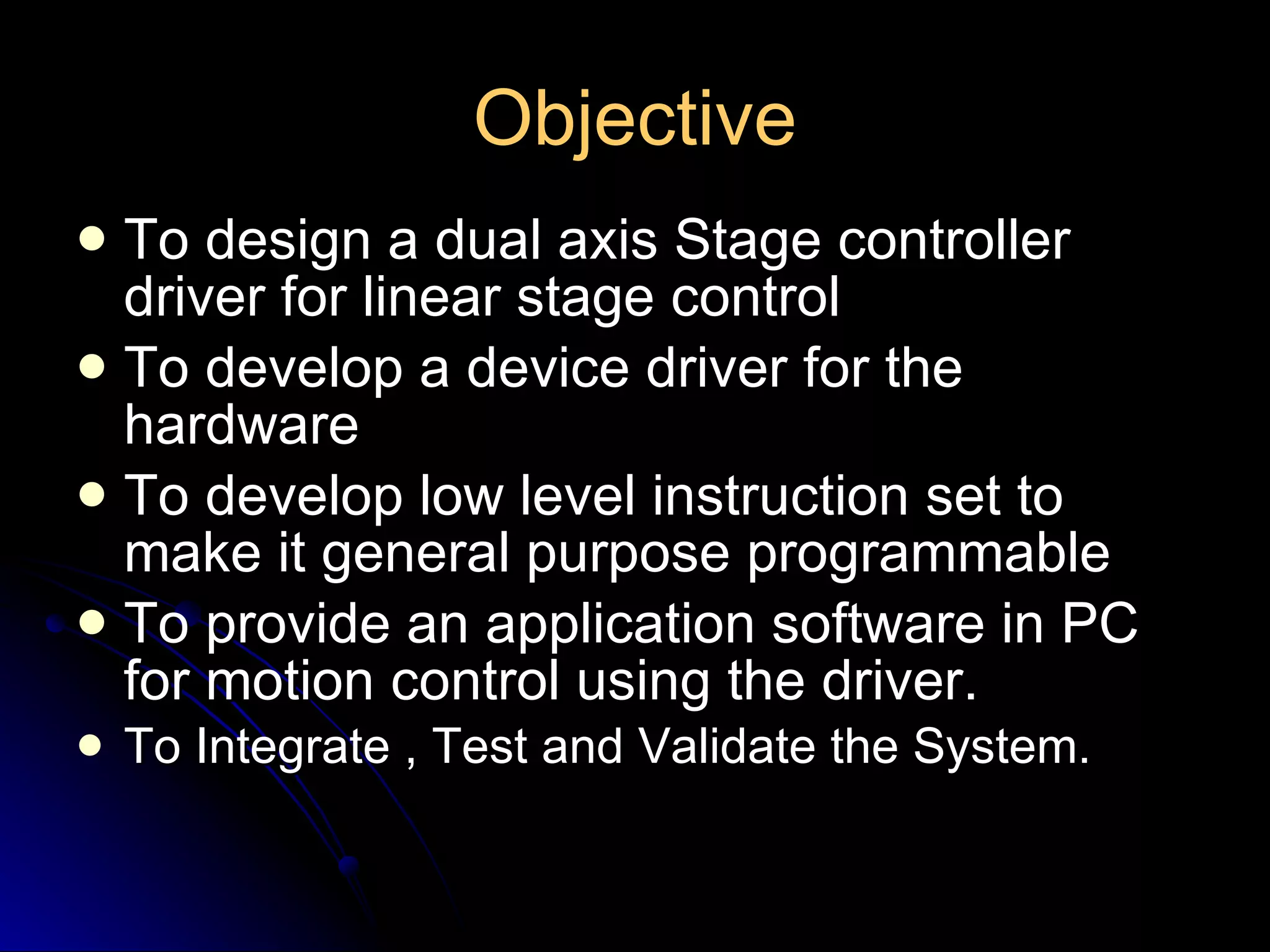 Design And Implementation Of Multi Axis Programmable Stage Controller With Geared Servo Motor