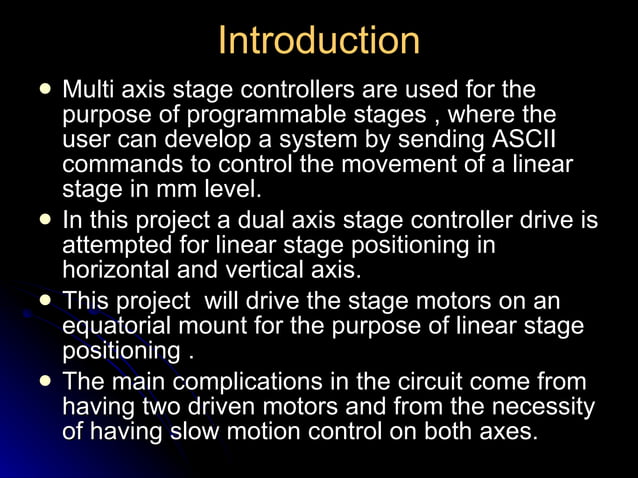 Design And Implementation Of Multi Axis Programmable Stage Controller