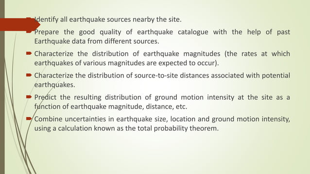 Seismic hazard calculation, PSHA calculation | PPTX | Geology | Science
