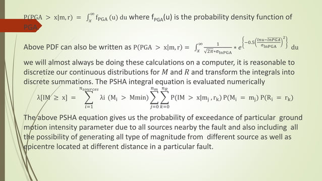 Seismic hazard calculation, PSHA calculation | PPTX | Geology | Science