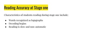 Stage 1 Literacy Development | PDF