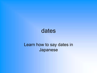 Stage 1 a dates | PPTX