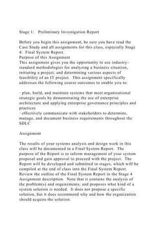 Stage 1 Preliminary Investigation ReportBefore you begin th.docx