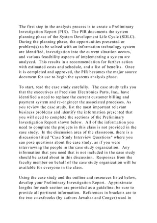 Stage 1 Preliminary Investigation ReportBefore you begin th.docx