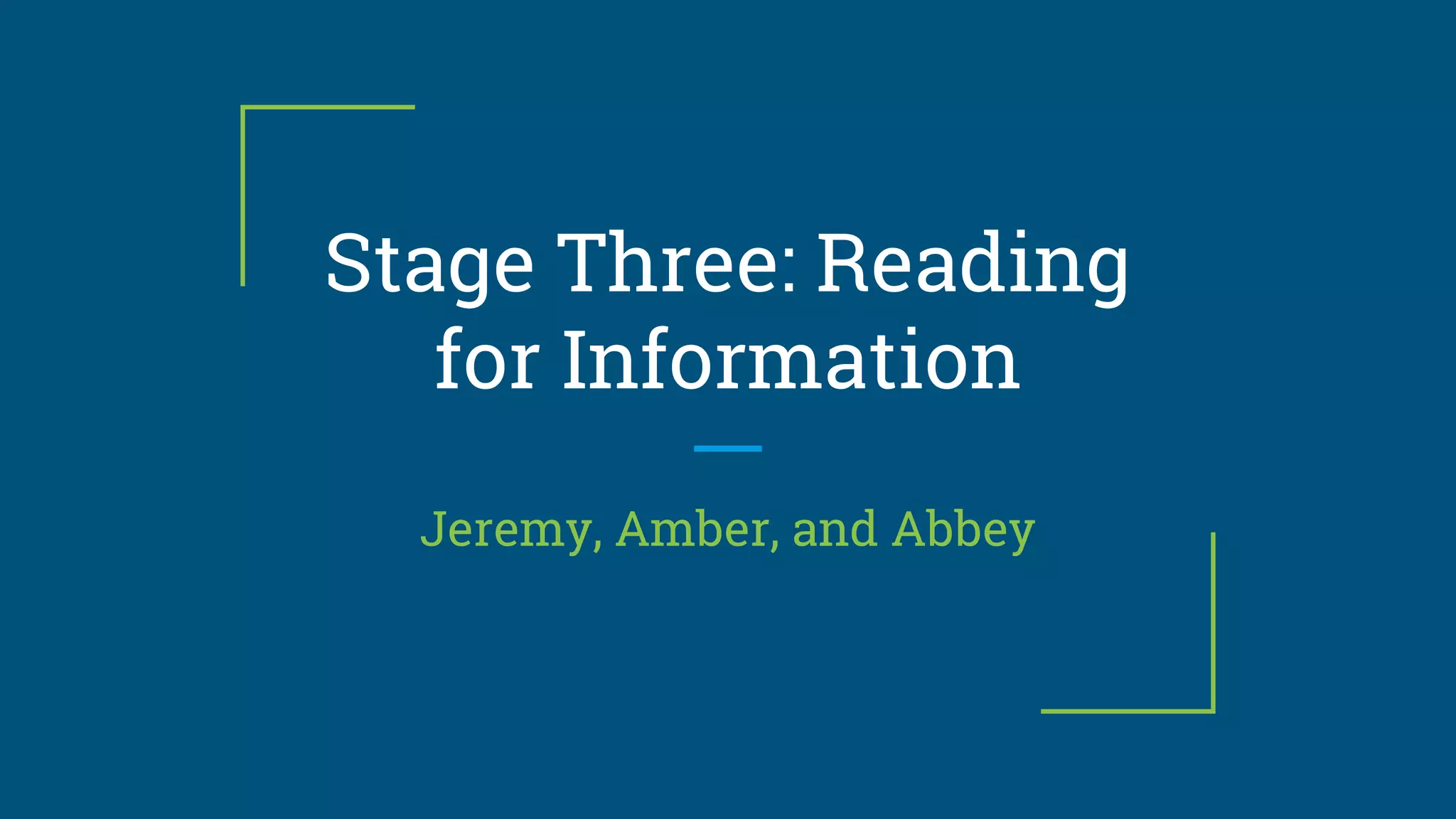 Stage 3 Literacy Development | PDF