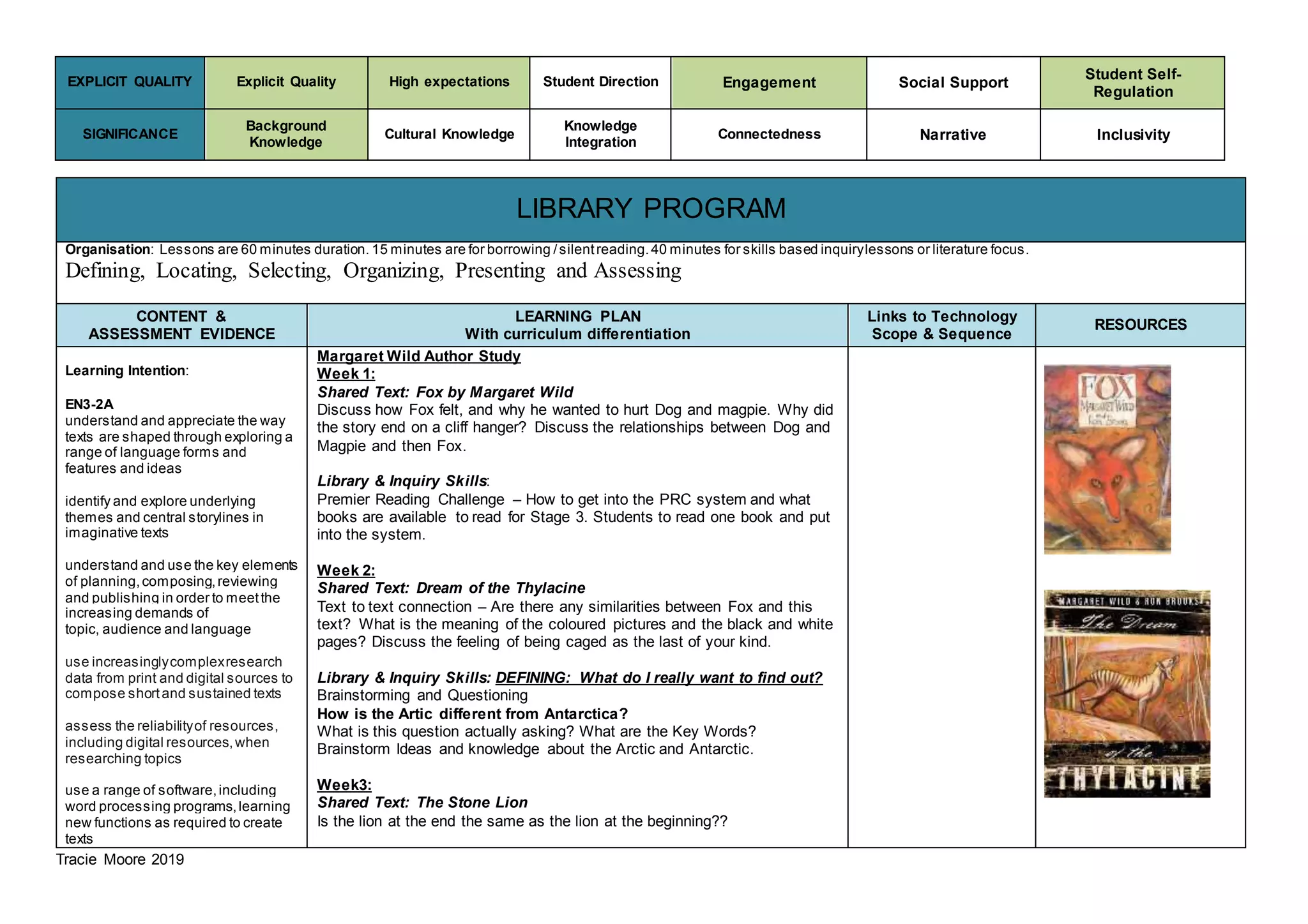 Stage 3 term 2 library program 2019 | DOCX