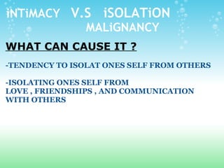 Intimacy Vs Isolation Examples