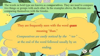 Stage 8 & 10 grammar notes positive comparative superlative adjectives ...