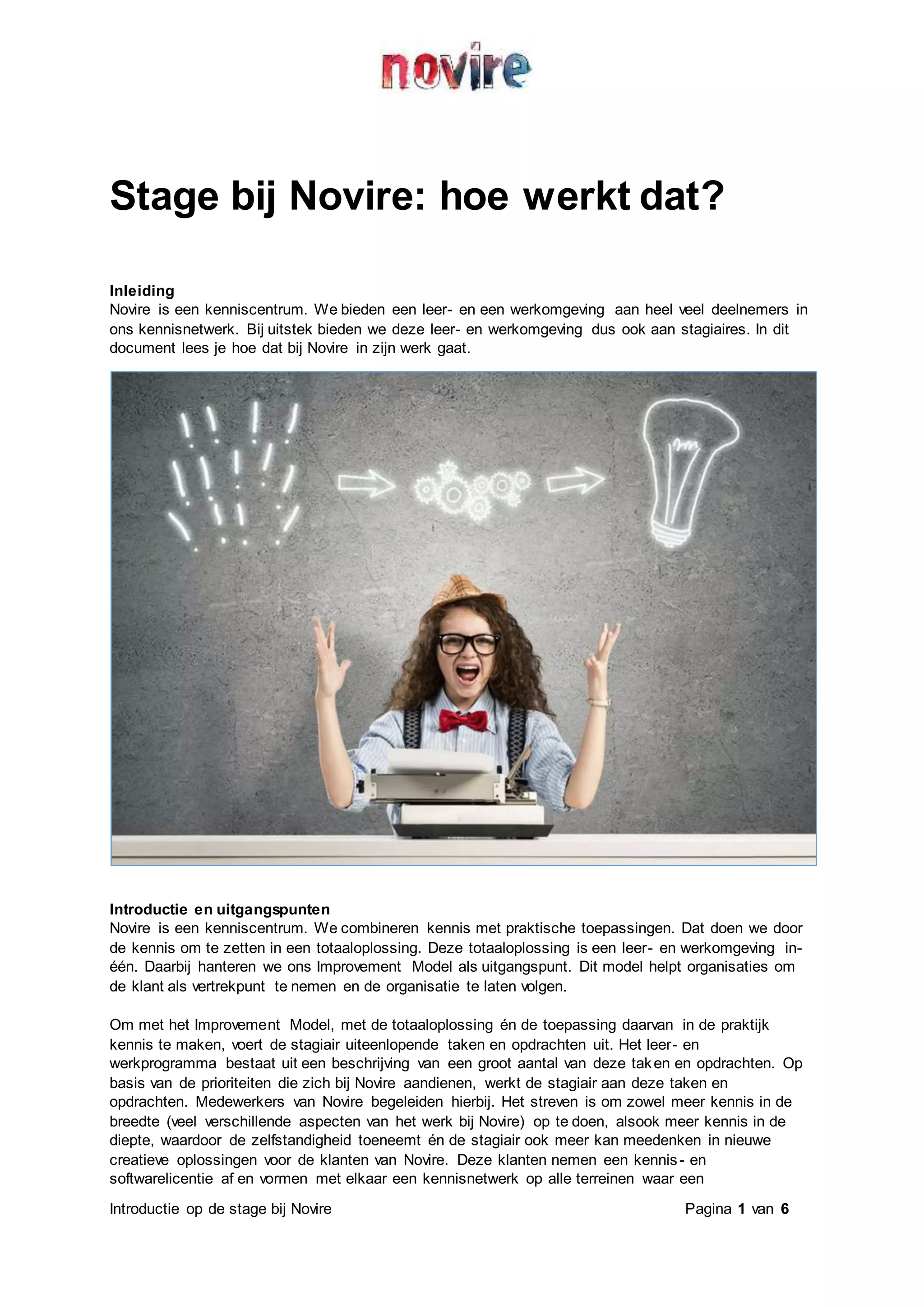 Stage bij Novire | Hoe werkt dat? | PDF