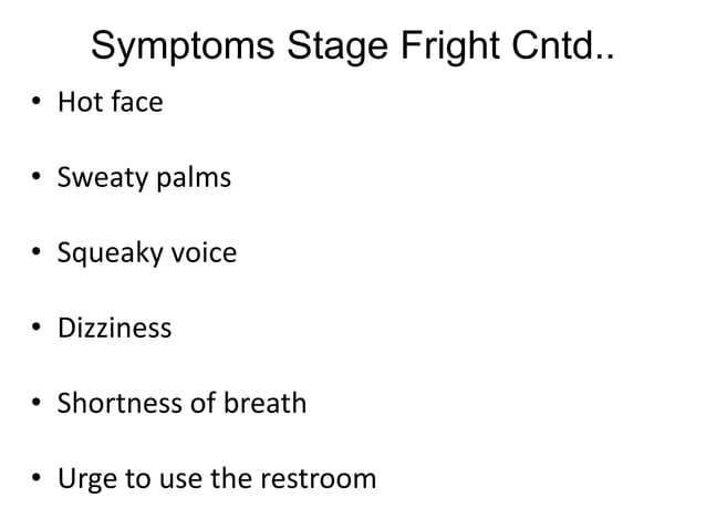 Stage fear | PPTX | Brain and Nervous System Disorders | Diseases and ...