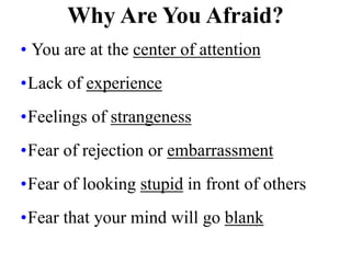 Stage Fear or Persistent Phobia Why Are You Afraid? | PPTX