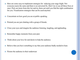 Stage fright strategies | PPTX