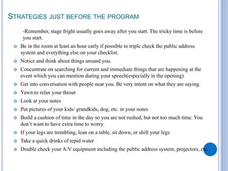 Stage fright strategies | PPT