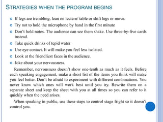 Stage fright strategies | PPT