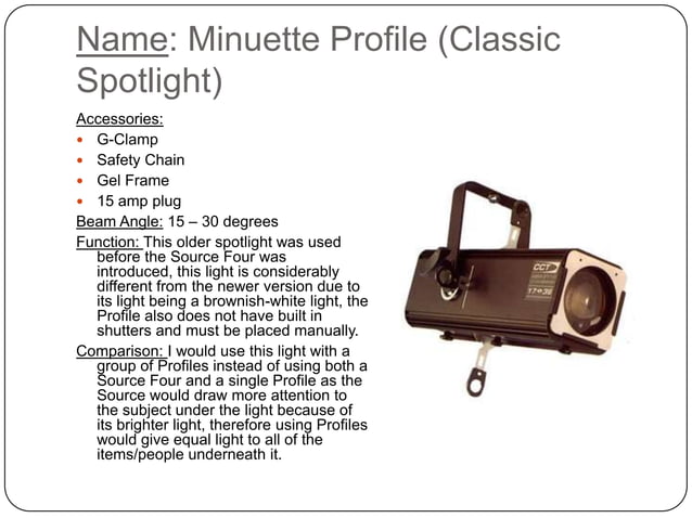 Stage lighting powerpoint | PPTX | Cameras and Camcorders | Consumer ...