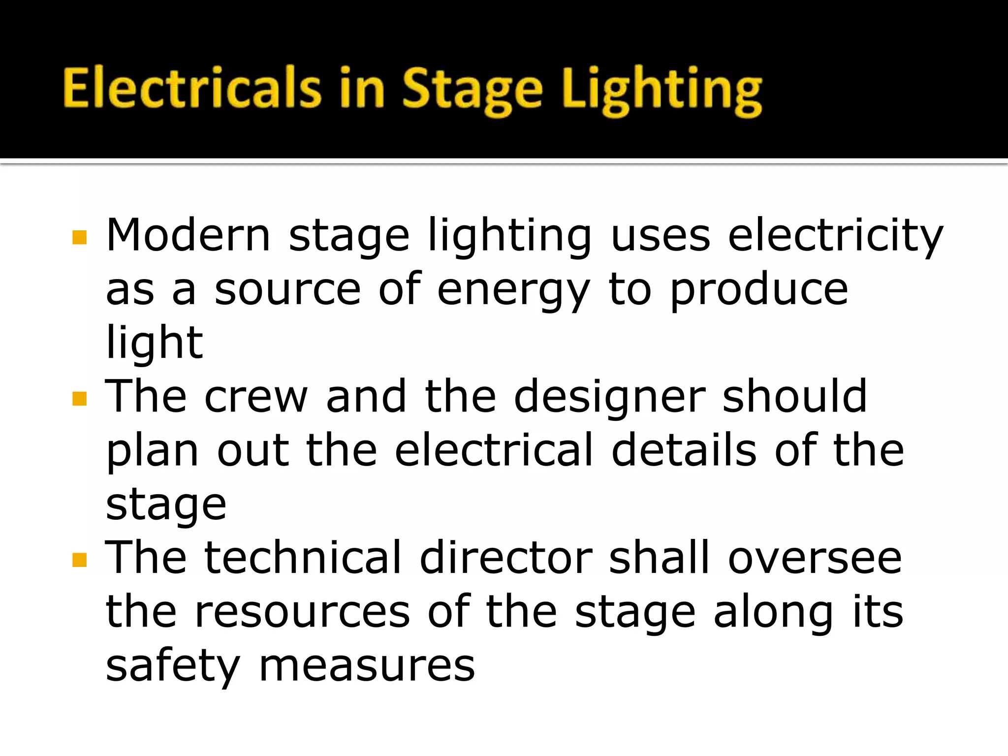 Stage Lighting Technology and the Design Process | PPTX