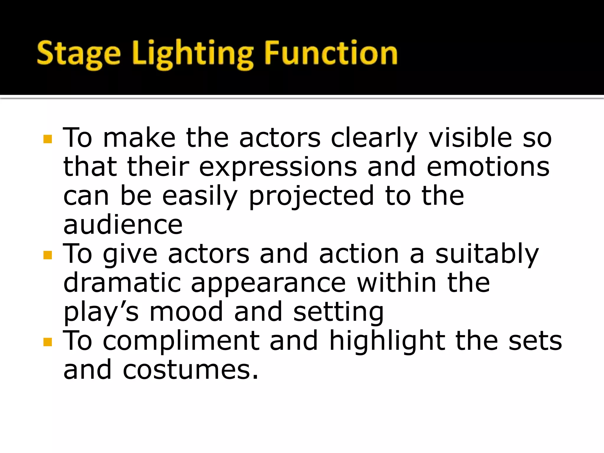 Stage Lighting Technology and the Design Process | PPTX