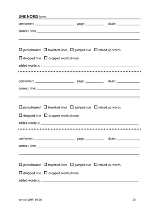 Stagemanagament bible | PDF