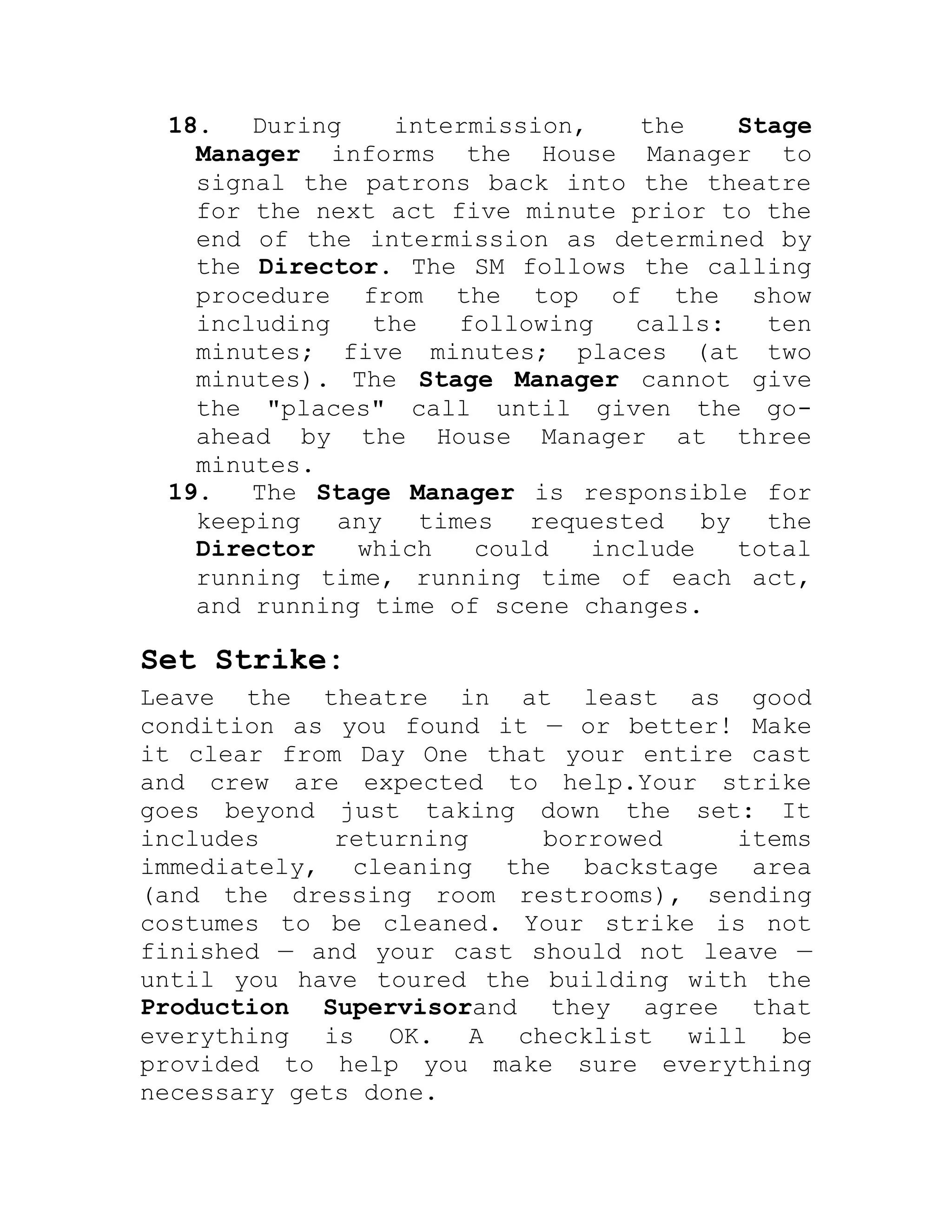Stage manager’s responsibilities | DOCX