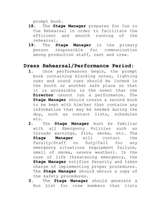 Stage manager’s responsibilities | DOCX