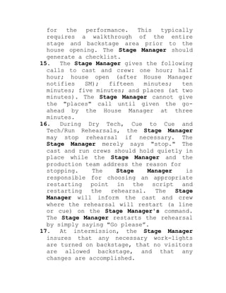 Stage manager’s responsibilities | DOCX