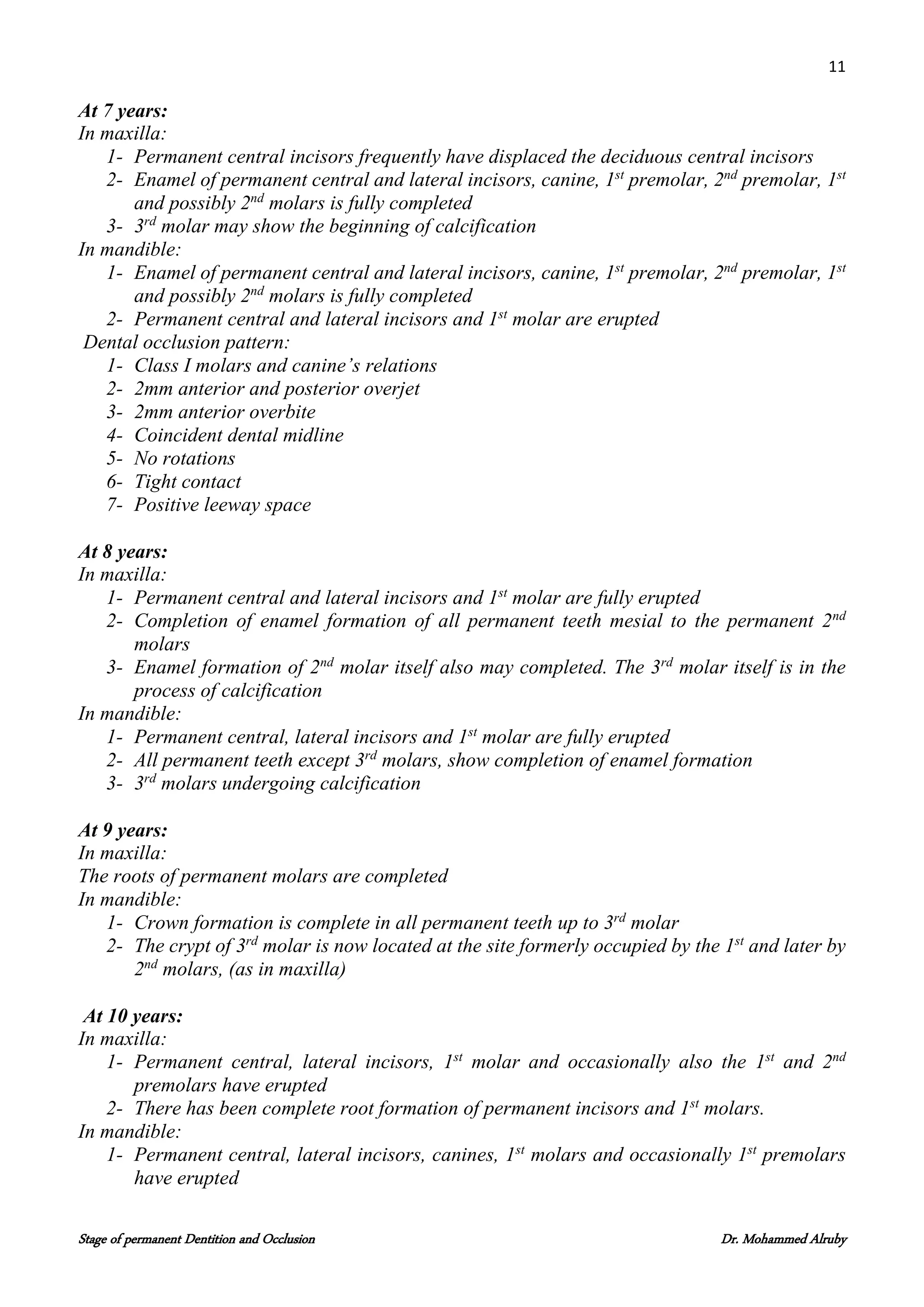 Stage of permanent dentition and Occlusion.pdf