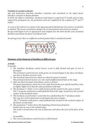 Stage of permanent dentition and Occlusion.pdf