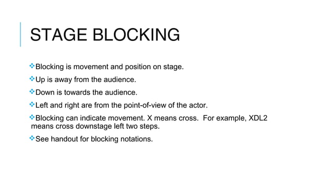 Stage positions | PPT | Theater | Fine Art