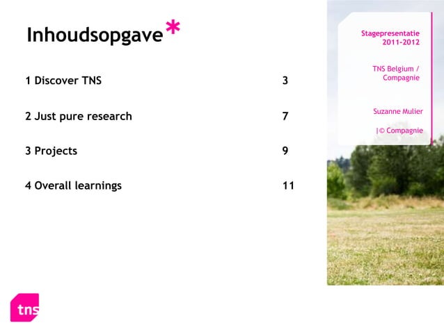 Presentation internship TNS | PPT