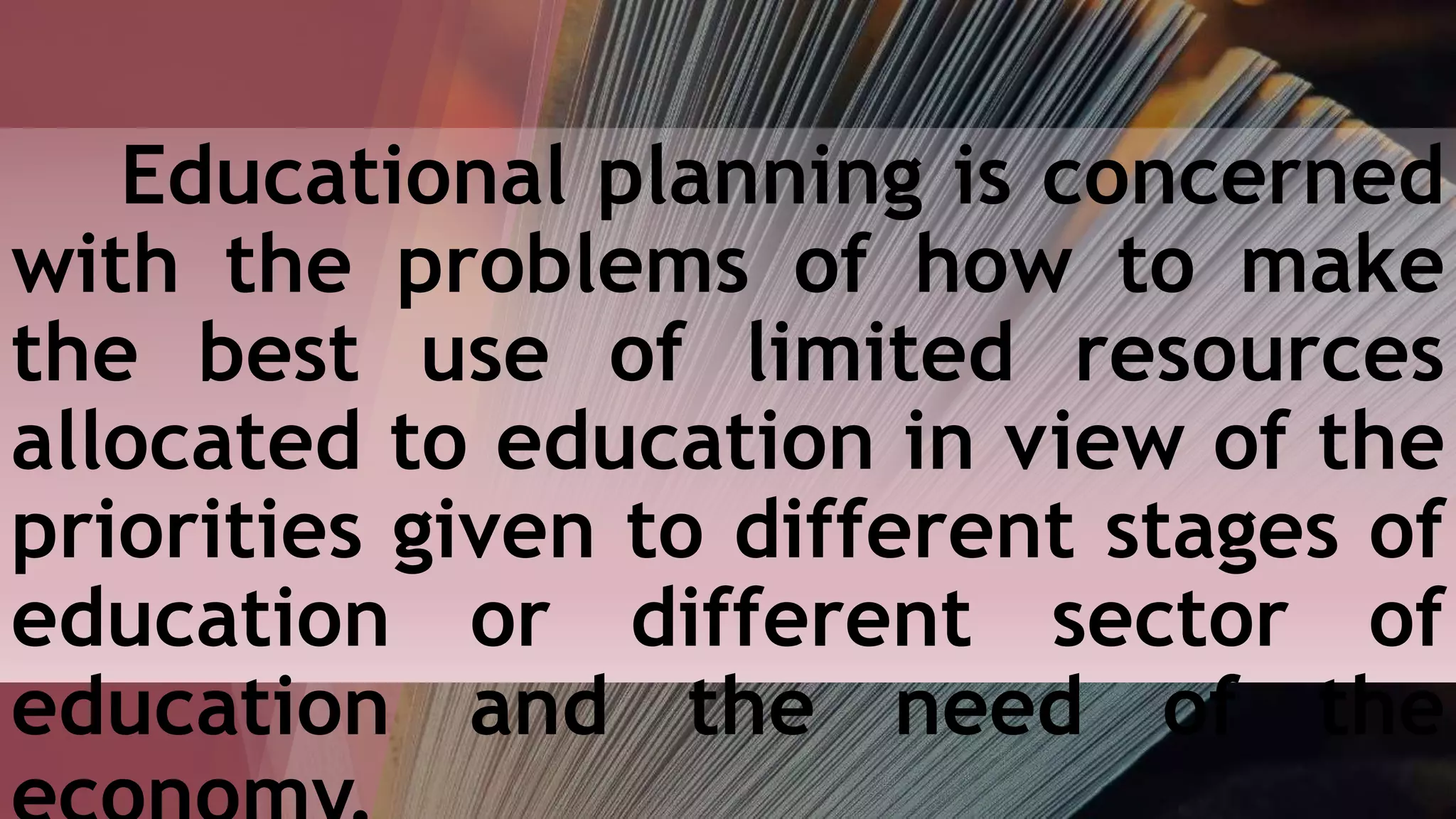 Stages and Approaches to educational planning | PPTX