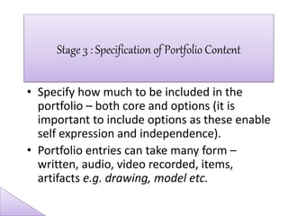 Stages implementing portfolio | PPTX