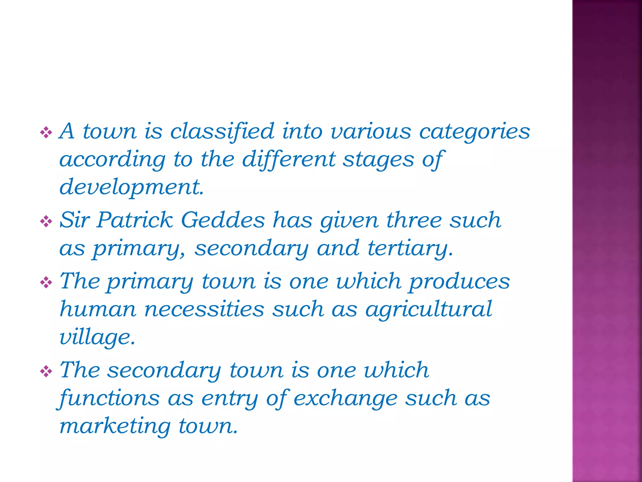 Stages in the growth of towns | PPTX