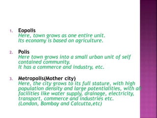 Stages in the growth of towns | PPTX