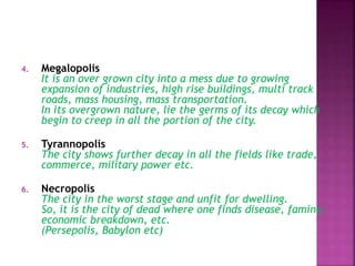 Stages in the growth of towns | PPTX