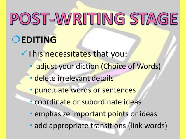 Stages in the writing process