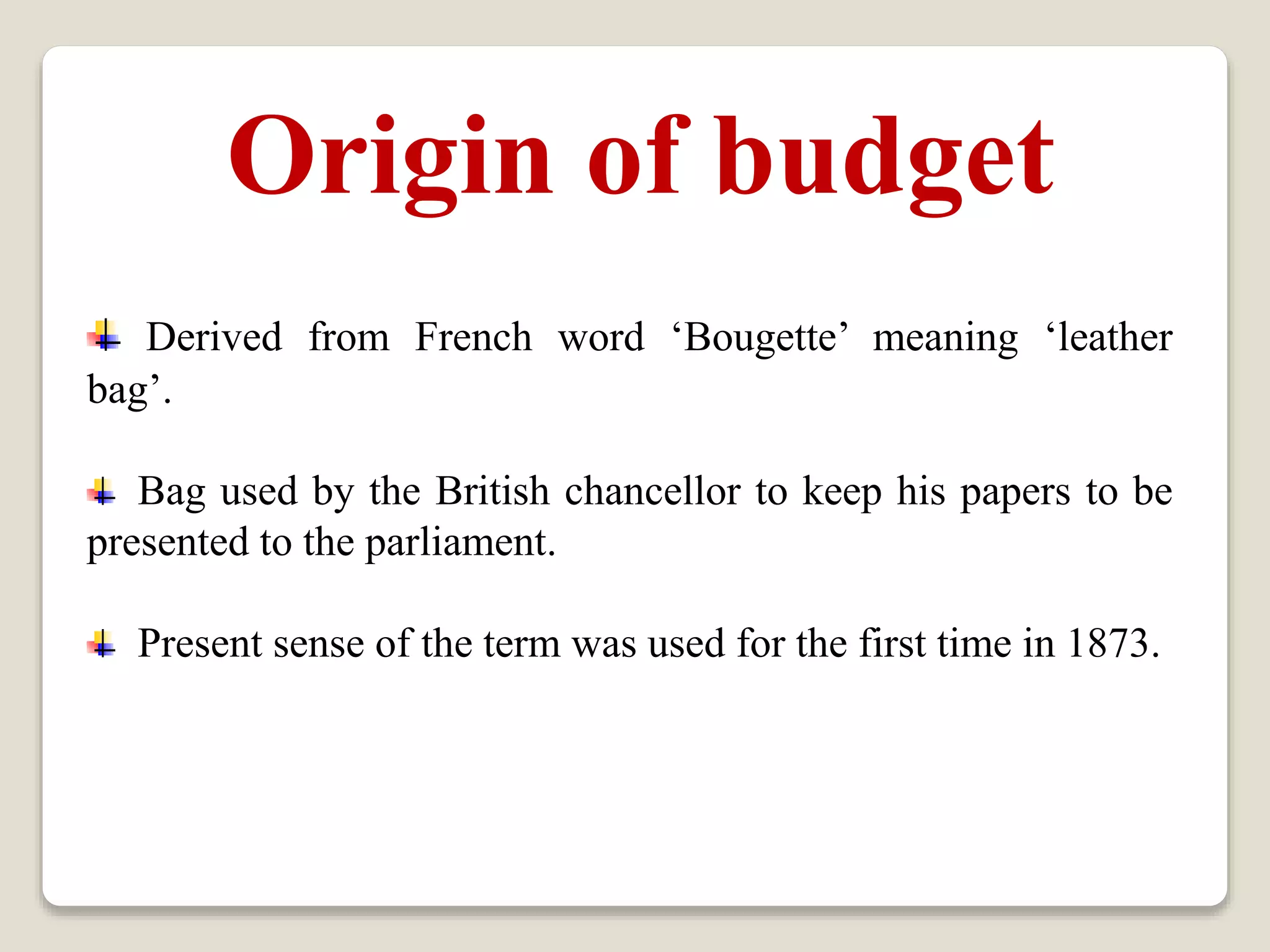 Stages involved in the Indian government budget | PPTX