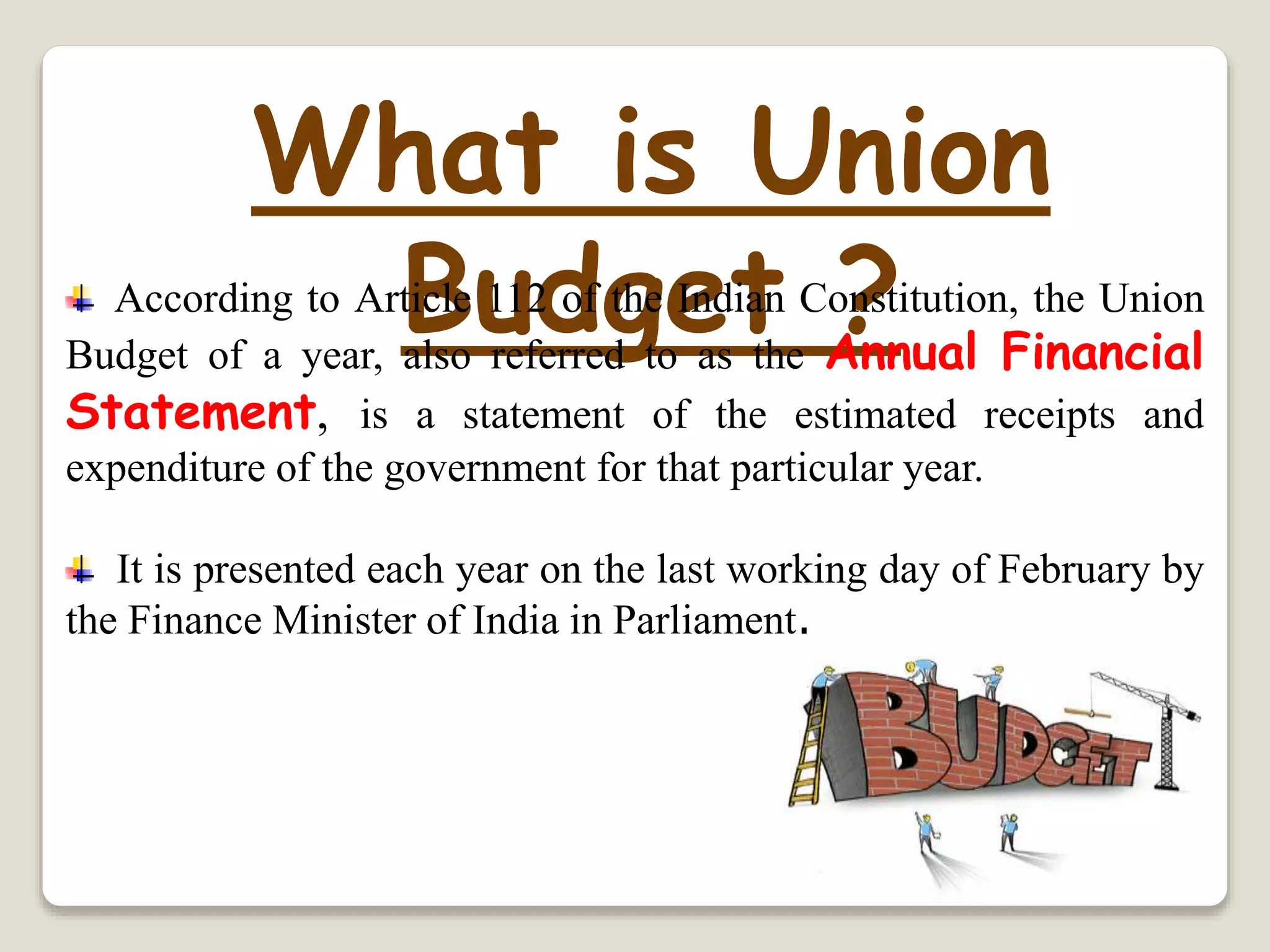 Stages involved in the Indian government budget | PPTX