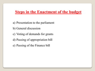Stages involved in the Indian government budget | PPTX