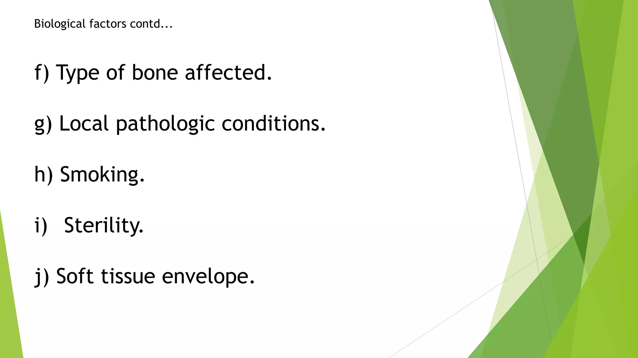 Stages of bone healing and various factors | PPTX