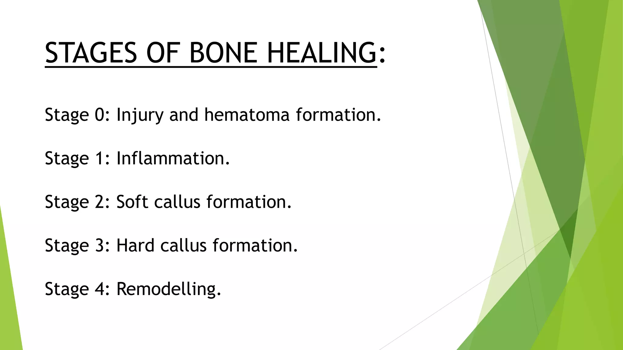 Stages of bone healing and various factors | PPTX