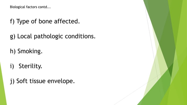 Stages of bone healing and various factors | PPTX