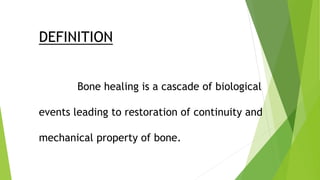 Stages of bone healing and various factors | PPTX