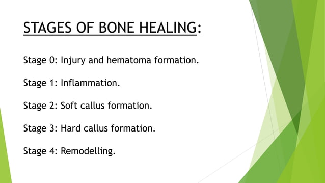 Stages of bone healing and various factors | PPTX